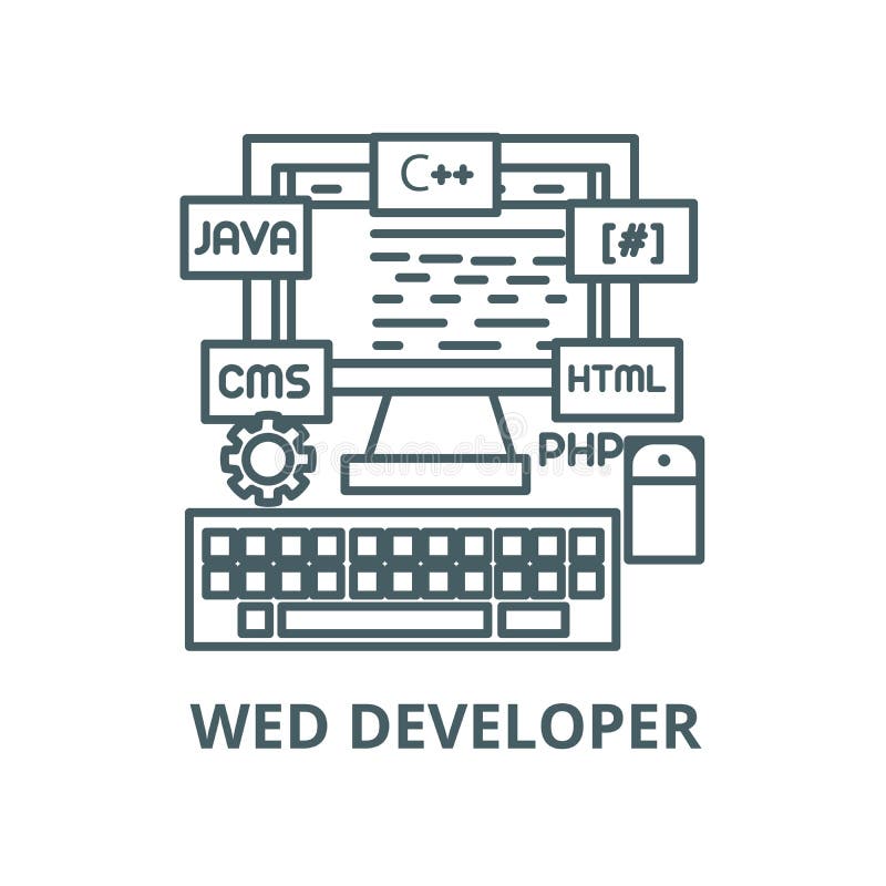 Programming, Coding, C Plus Vector Line Icon, Linear Concept, Outline ... Programming, Coding, C Plus Vector Line Icon, Linear Concept, Outline ...
