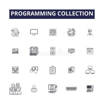 Programming Collection Line Vector Icons and Signs. Collection, Code ...