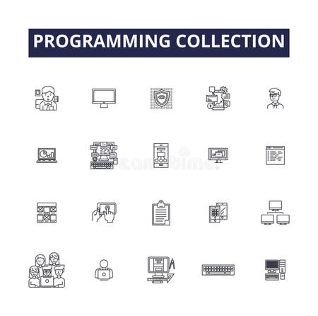 Programming Collection Line Vector Icons and Signs. Collection, Code ...