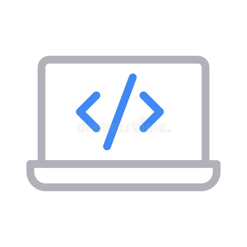 Programming Thin Line Vector Icon Stock Vector - Illustration of development, icon: 158221074