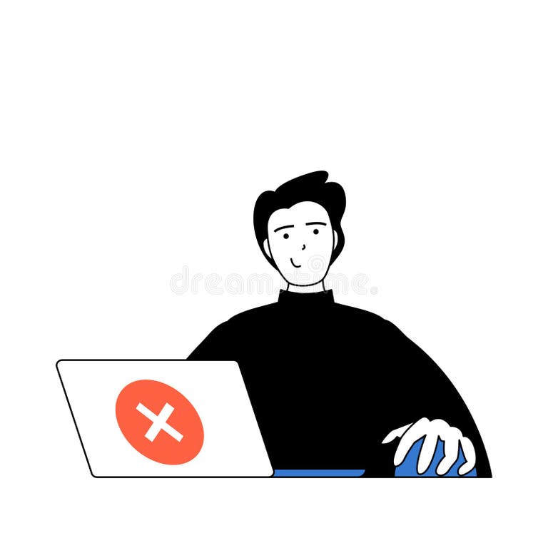Programming Concept with Cartoon People in Flat Design for Web. Vector ...
