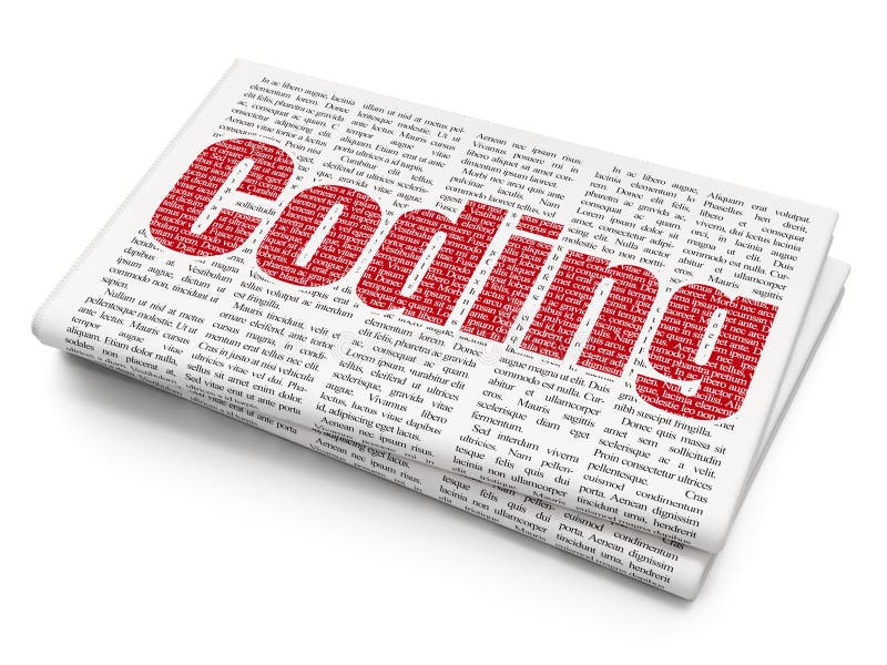 Programming Concept: Coding on Newspaper Background Stock Illustration ...