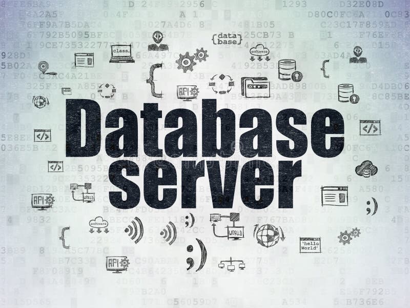 Programming Concept: Database Server on Digital Data Paper Stock ...