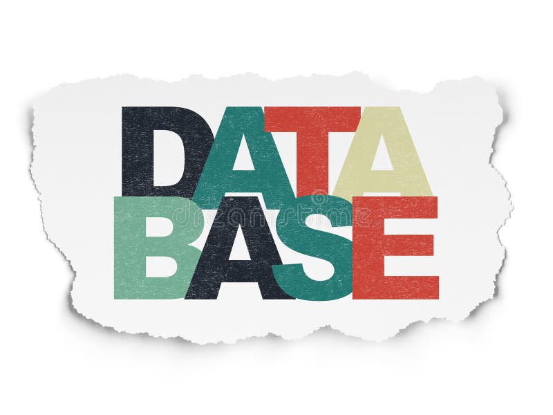 Programming Concept: Database on Torn Paper Background Stock Illustration - Illustration of ...