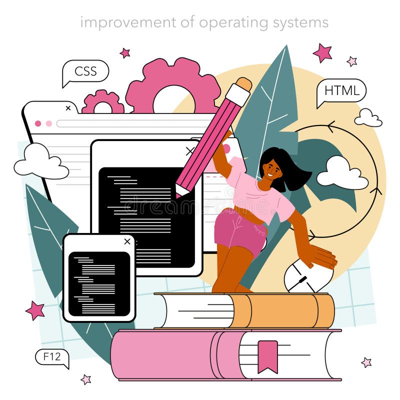 Programming Concept Idea Of Coding Testing And Writing Program Stock