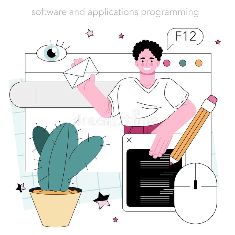 Programming Concept. Idea of Coding, Testing and Writing Programs Stock ...