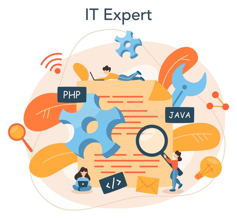 Programming Concept Idea Of Working On The Computer Coding Stock Vector Illustration Of