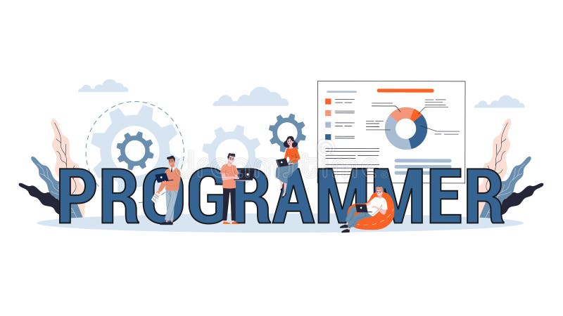 Programming Concept. Idea of Working on Computer Stock Vector ... Programming Concept. Idea of Working on Computer Stock Vector ...