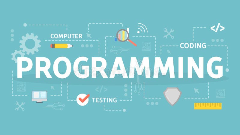 Programming Concept Illustration. Stock Vector - Illustration of happy ...