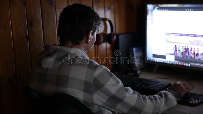 Programming Concept Man Programmer Working On Computer At Home Coding On Screen Writing Code