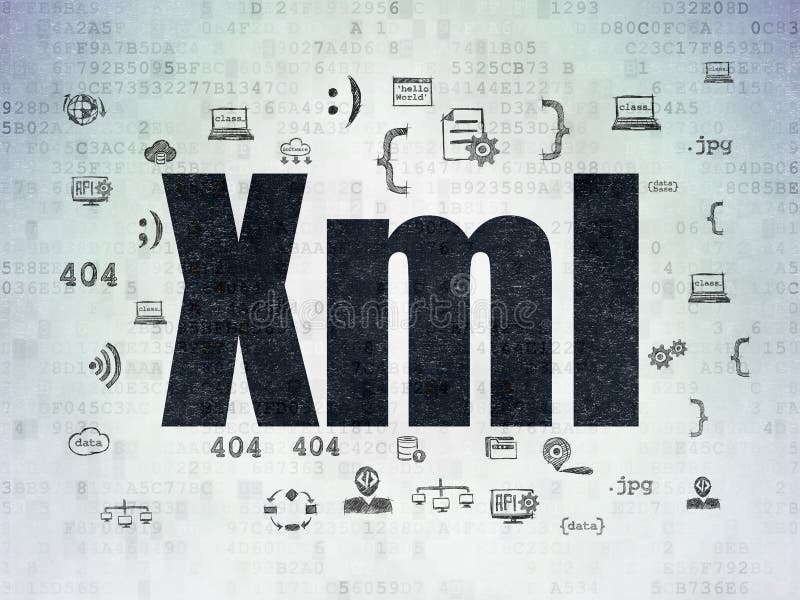 Programming Concept: Xml on Digital Data Paper Background Stock ...