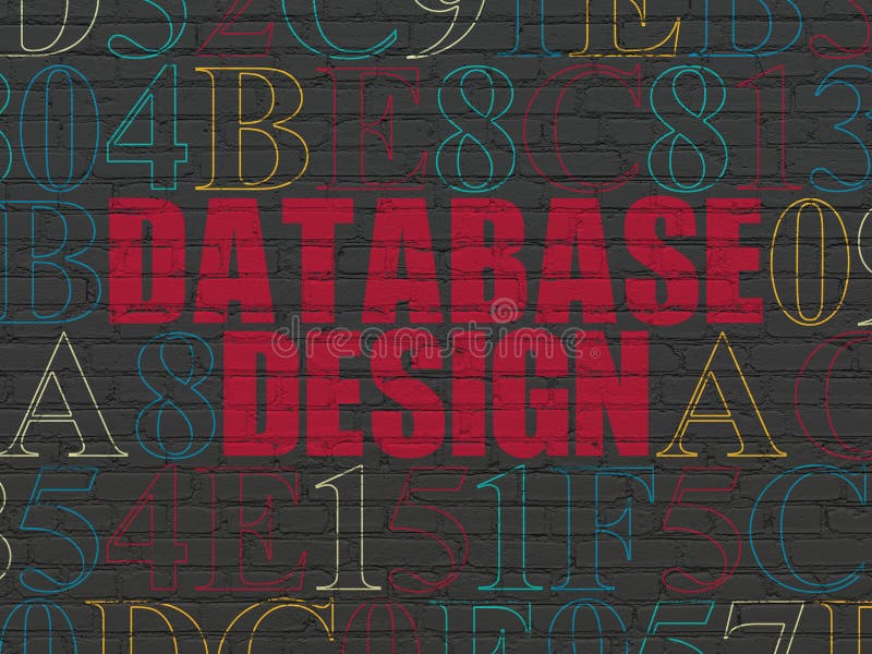 Programming Concept: Database Design on Wall Background Stock ...