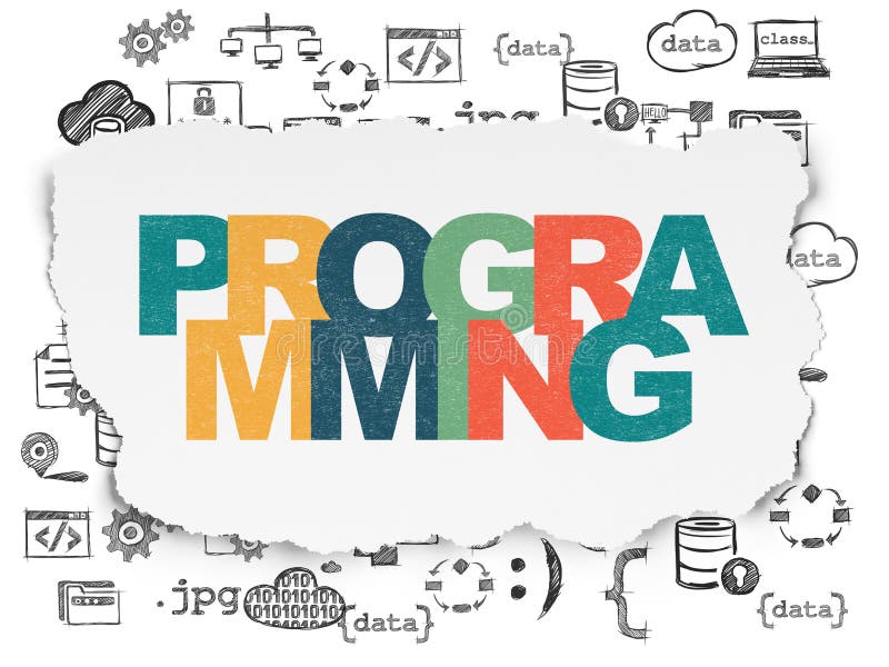 Programming Concept Database Torn Paper Background Stock Illustrations ...