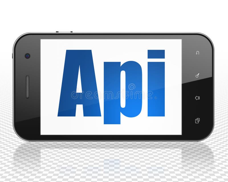 Programming Concept: Smartphone with Api on Display Stock Illustration ...