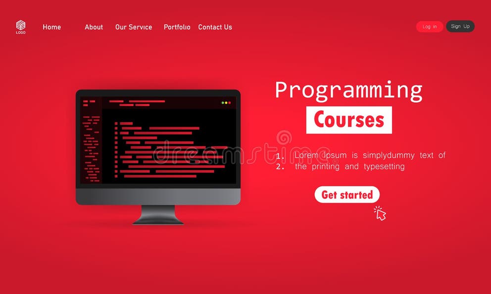 Programming Courses Illustration. Cyber Education Course Concept ...