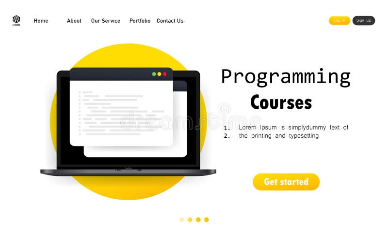 Programming Courses Illustration. Cyber Education Course Concept ...