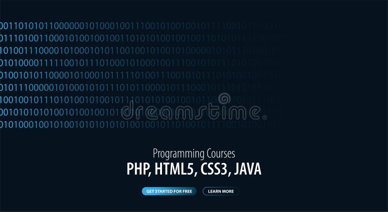Programming Courses. Website or Mobile App Landing Page. Vector ...