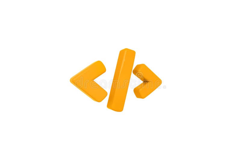 Programming 3d Render Code Icon. Programming Code Symbol Stock Photo ...