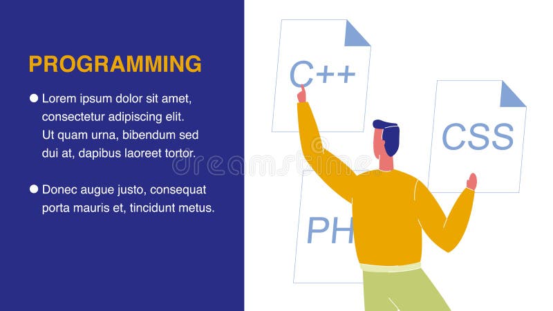 Programming Languages Vector Web Banner Template Stock Vector - Illustration of coding ...