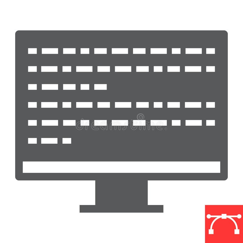 Coding Monitor Logo Design Template Vector Lineart Stock Vector - Illustration of binary ...