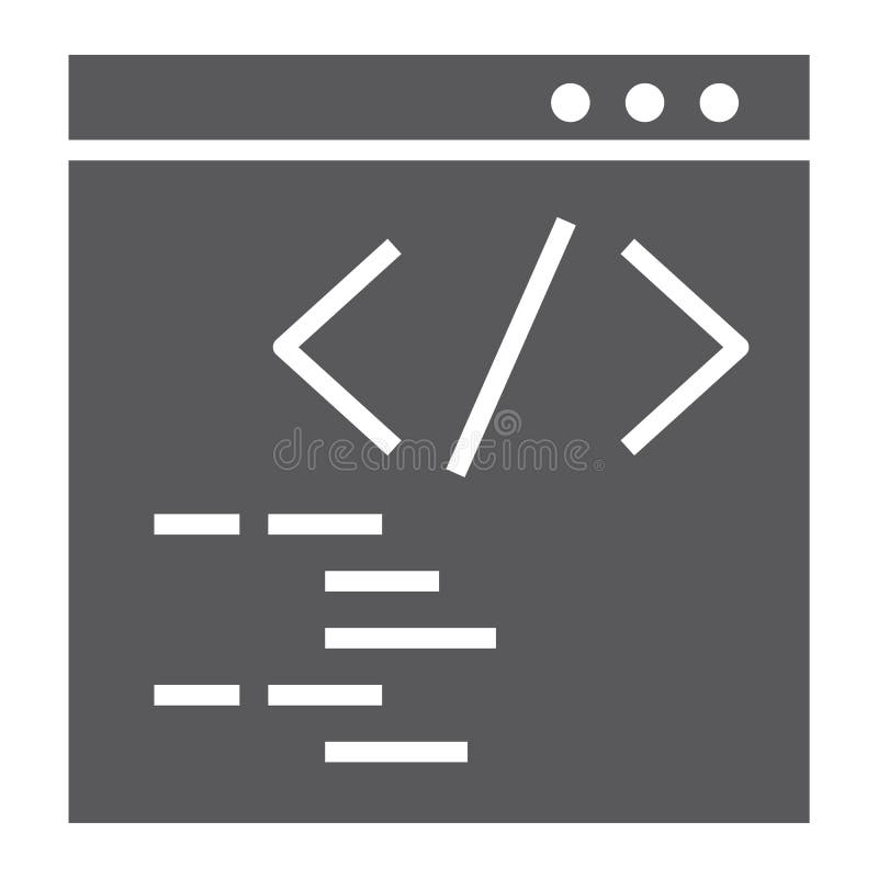 Programming glyph icon stock vector. Illustration of monitor - 233132829