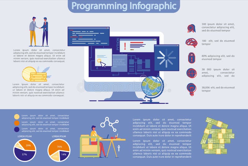 Programming and High Technology Infographic Set. Stock Vector ...