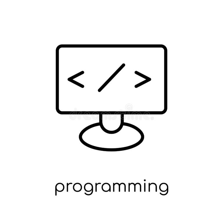 Programming Icon. Trendy Modern Flat Linear Vector Programming I Stock ...