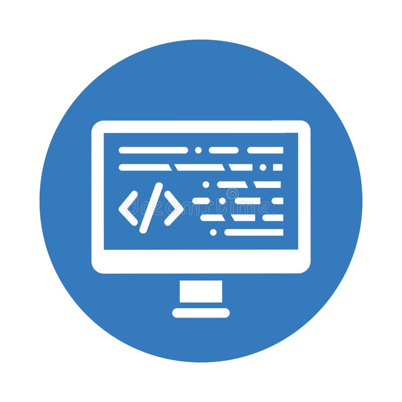Programming Icon. Blue Vector Sketch Stock Vector - Illustration of ...