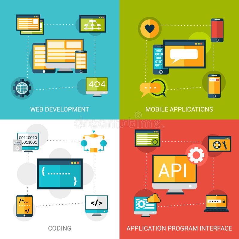 Programming Infographics Set Stock Vector - Illustration of development ...