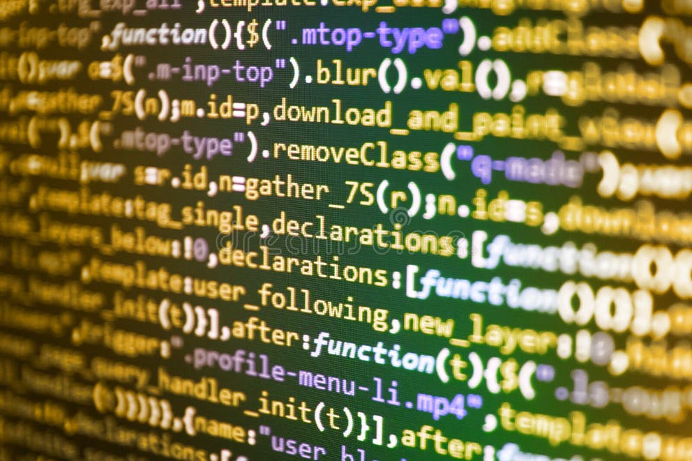 Coding Script Text on Screen. Stock Image - Image of computer, number ...