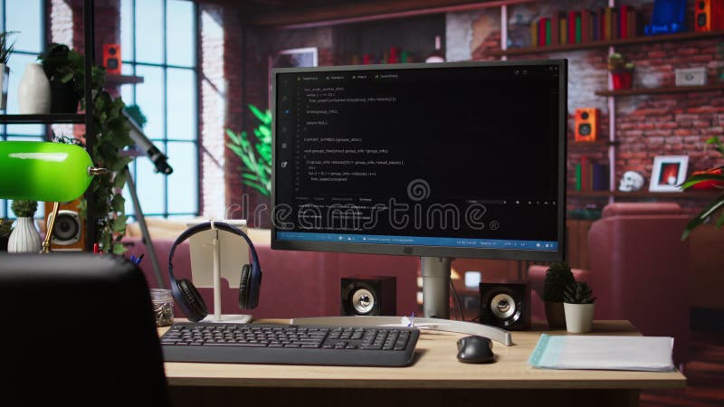 Programming Language Code Editor Software Ui On Computer Display Stock Video Video Of Binary