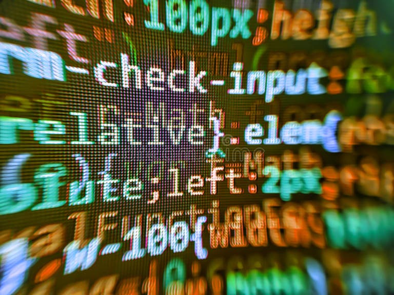 Programming Language on Computer Screen. Modern Web Network and ...