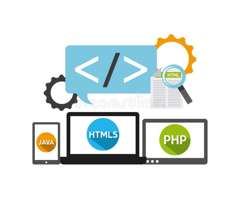 Programming Language Design Stock Illustration - Illustration of ...