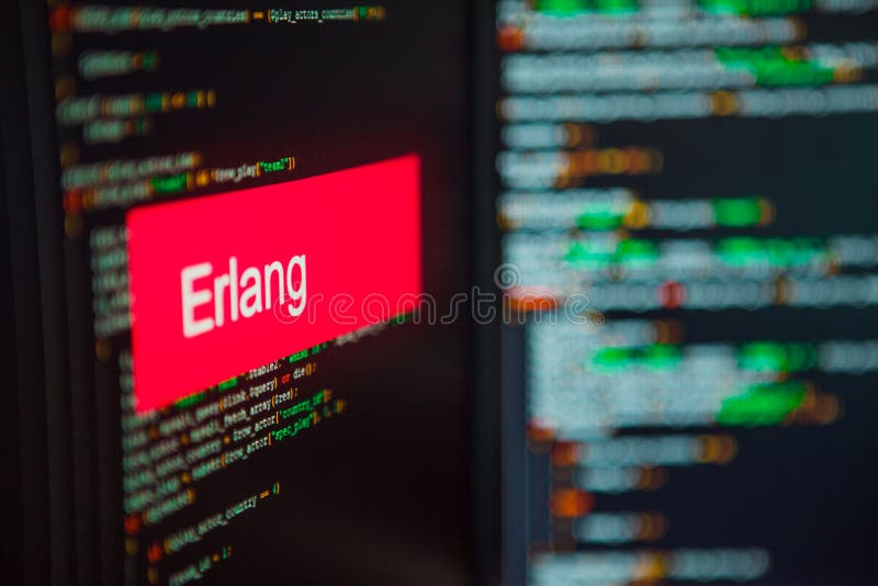 Programming Language, Erlang Inscription on the Background of Computer Code. Stock Image - Image ...