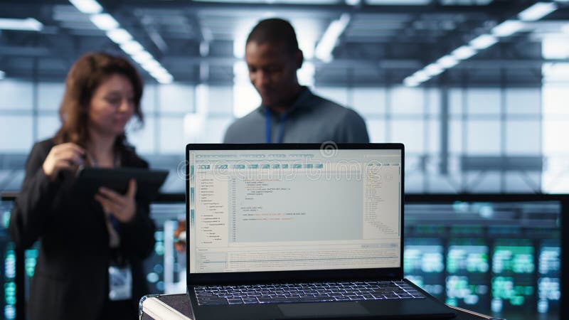 Programming Language Notebook Used Server Room Experts Close Up Stock Photos - Free & Royalty ...