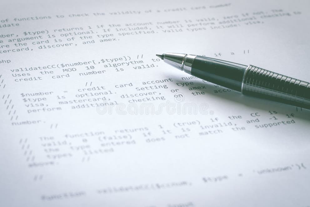 Programming Language PHP on Paper Stock Photo - Image of printout ...