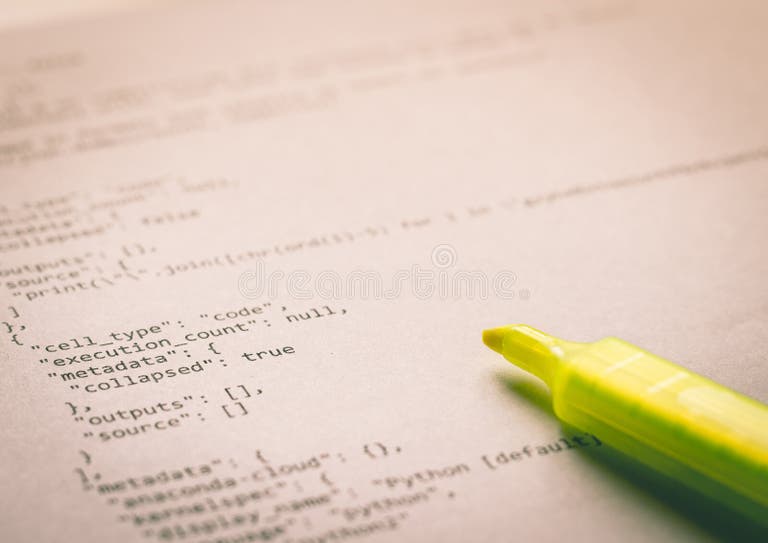 Programming Language Python on Paper Stock Image - Image of highlighted ...