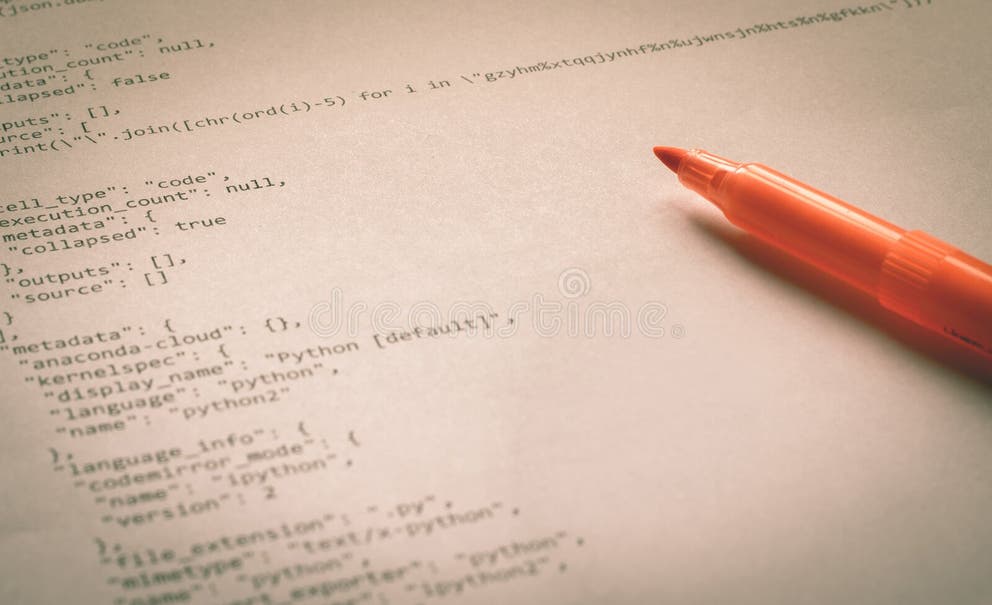 Programming Language Python on Paper Stock Image - Image of python ...