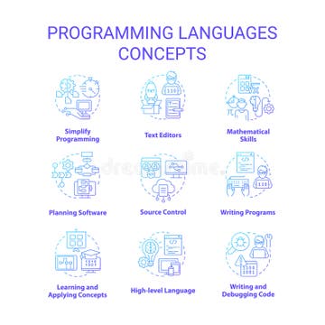 Programming Languages Pack Stock Illustrations – 50 Programming ...