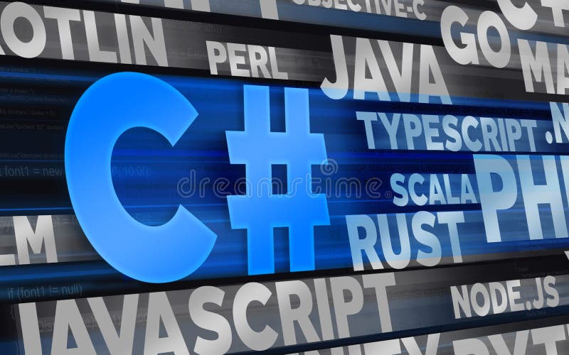 Programming Languages on a Dark Background with Glow Effect and Script ...