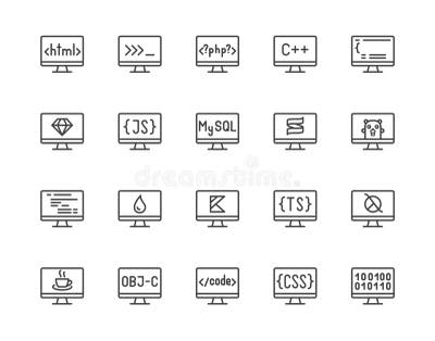 Programming Language Icons Stock Illustrations – 1,757 Programming Language Icons Stock ...