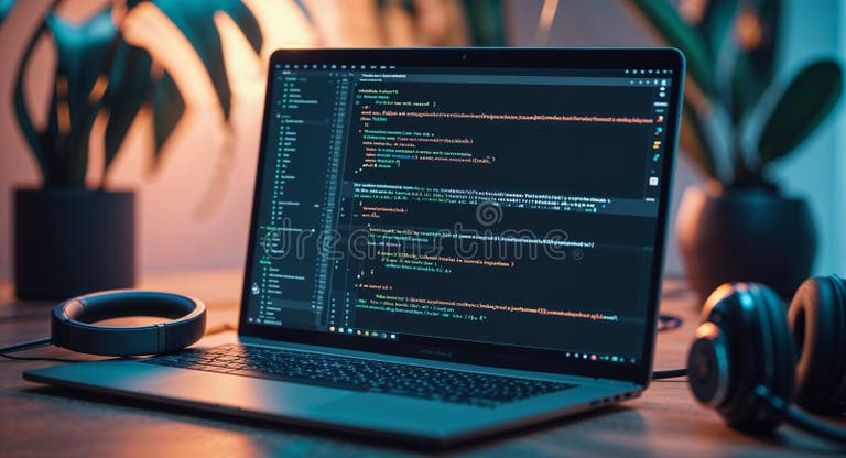 Programming Laptop Screen with Code for Software Development and Web ...