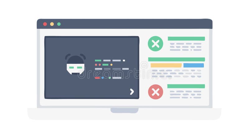 Programming Laptop Screen Vector Illustration, Software Development Code, Vector Design ...