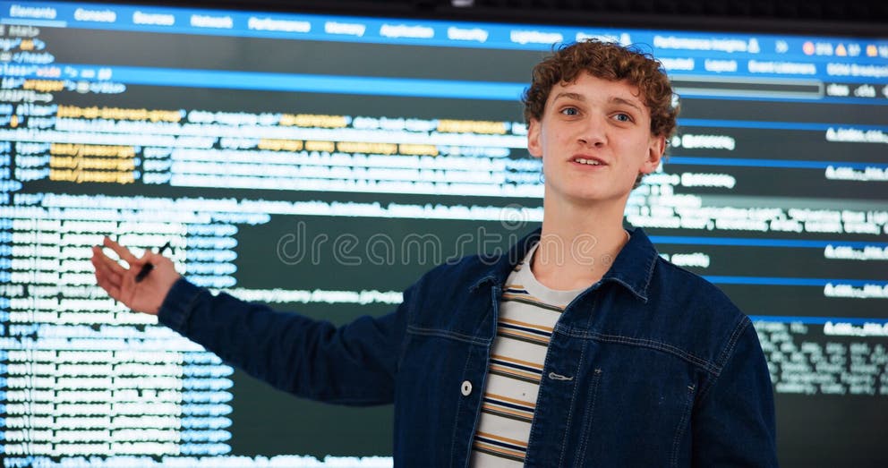 Programming Lecture, Student and Man in University for Learning ...