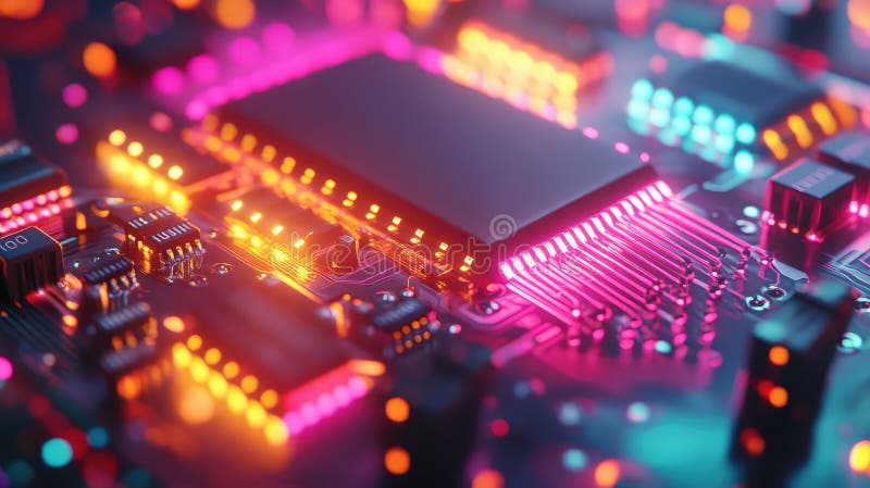 Programming Lighting Up Microcontroller Stock Illustration ...