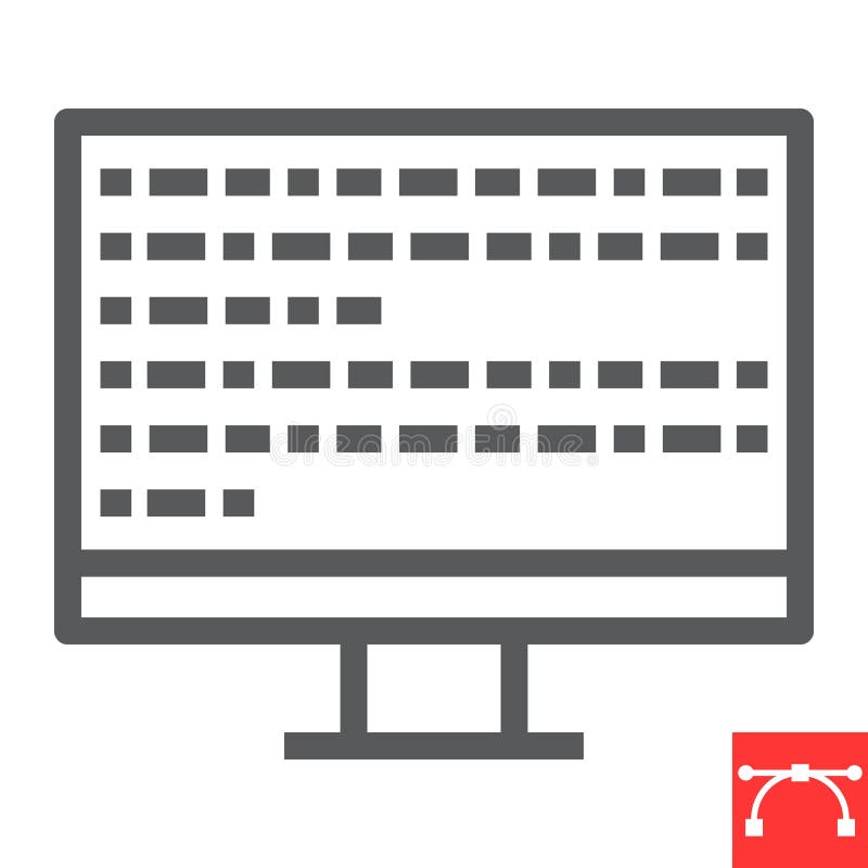 Coding Monitor Logo Design Template Vector Lineart Stock Vector - Illustration of binary ...