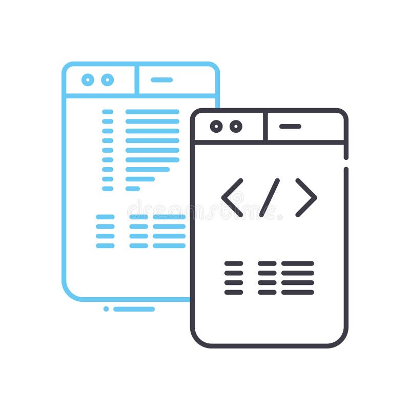 Programming Line Icon, Outline Symbol, Vector Illustration, Concept ... Programming Line Icon, Outline Symbol, Vector Illustration, Concept ...