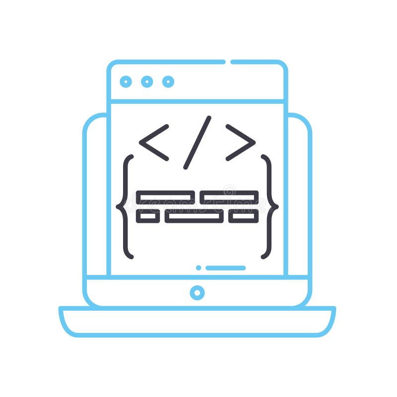 Programming Line Icon, Outline Symbol, Vector Illustration, Concept ... Programming Line Icon, Outline Symbol, Vector Illustration, Concept ...