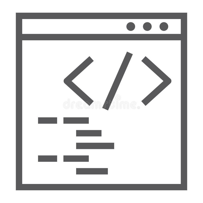 Programming Thin Line Icon, Website and Development, Browser Sign ...