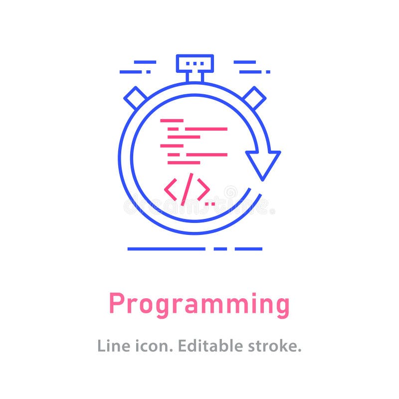 Programming Outline Vector Icon Thin Line Black Programming Icon Flat Vector Simple Element